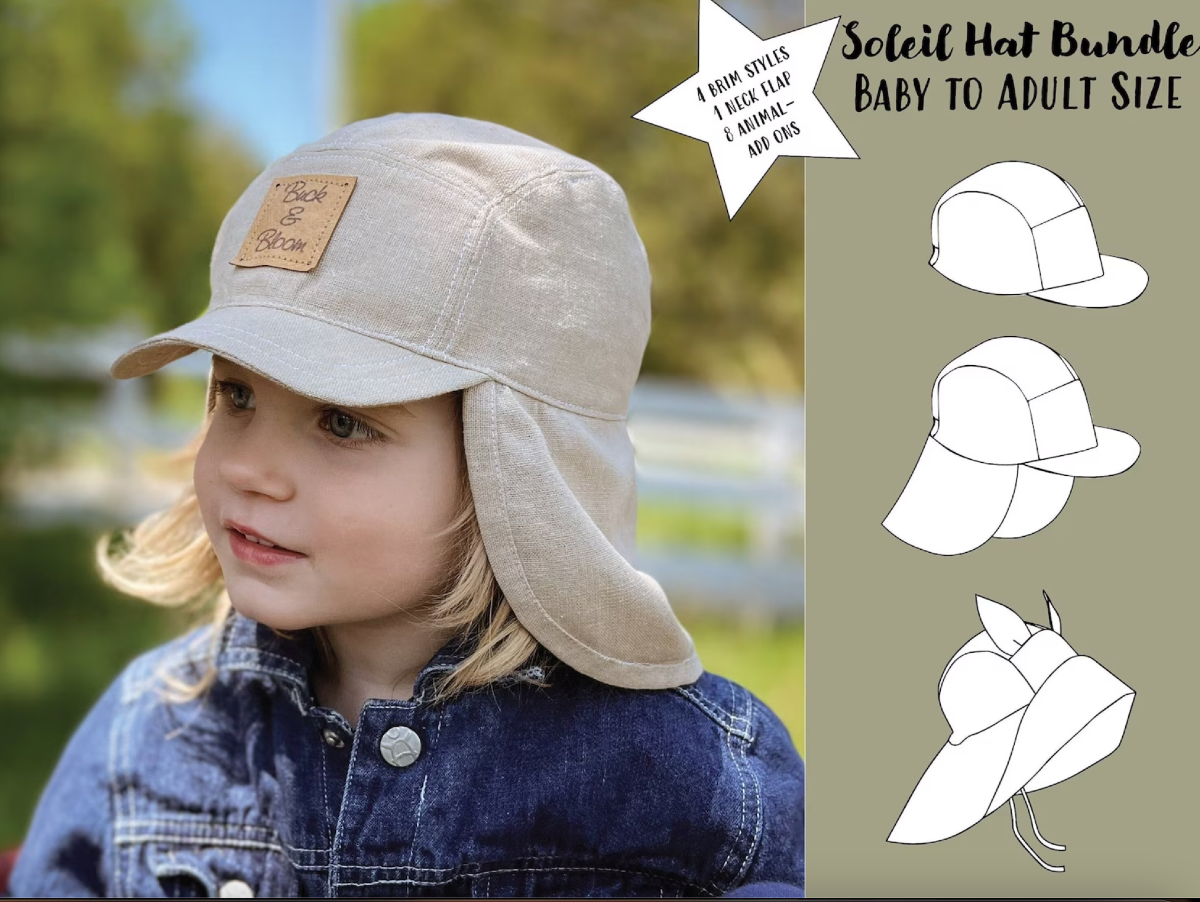 Soleil 5-Panel Hat Bundle by Buck and Bloom patterns | Threadloop